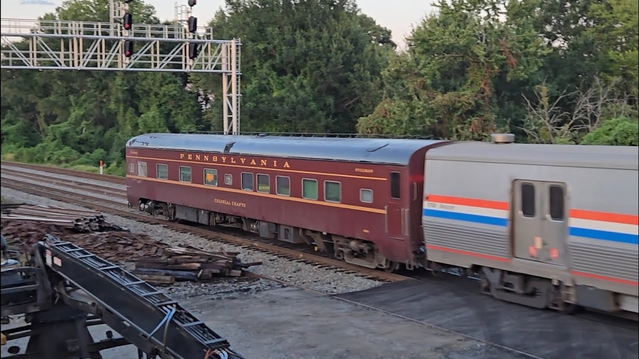 Amtrak Silver Meteor 97 w/ PRR Private Car Cruises South Past Long ...