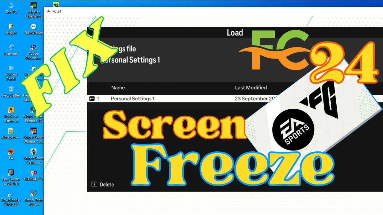 FC24 game Screen Freeze Problem FIXED - YouTube