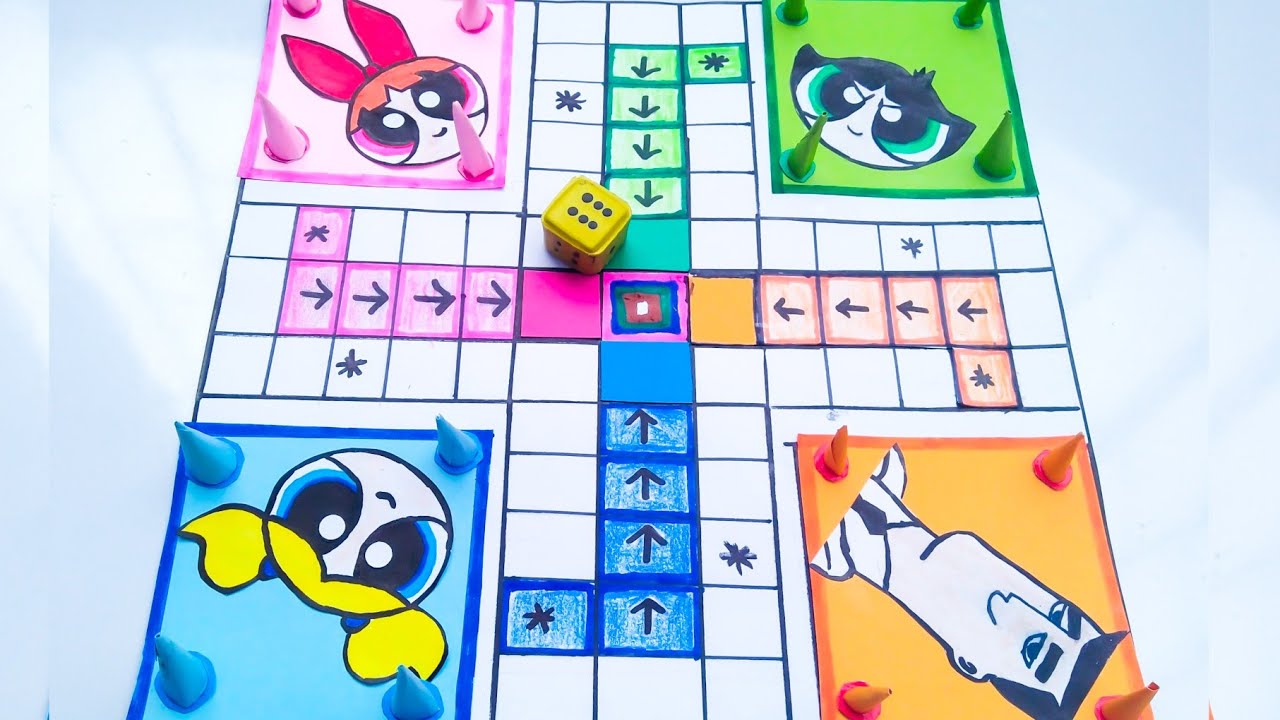 How to make LUDU GAME at home /DIY/ LUDU GAME with Powerpuff Girls ...