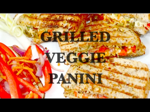 Grilled Veggie Panini Recipe | Panini with Indian spices | How to make Panini without a Panini Press