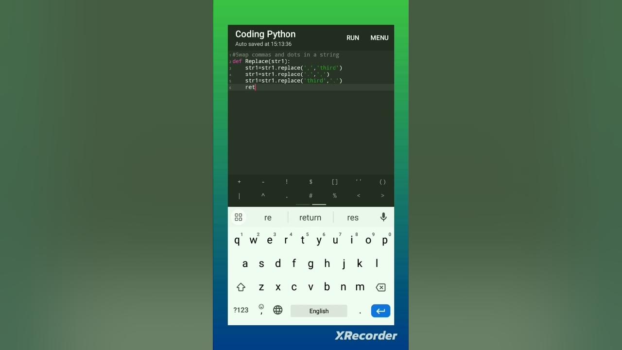 Pythonswap Commas And Dots In A String Pythonprogramming Codes Viral Shortstutorial Youtube