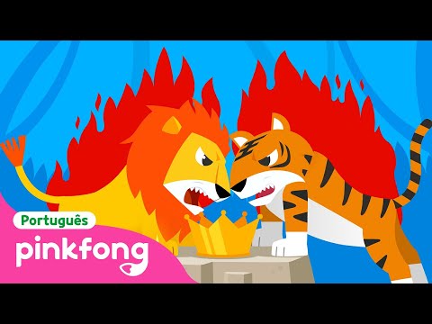A Grande Disputa! Leão vs Tigre | Canção de Animal | Pinkfong, Bebê Tubarão! Canções para Crianças