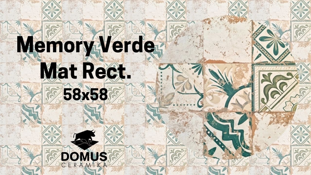Płytki Memory Verde Mat Rect. 58x58 - Domus Ceramika - YouTube
