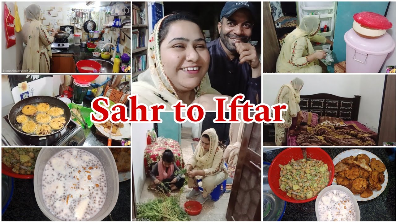 Pakistani wife sahri to Iftar cooking routine vlog || bachu ko esy dekh ...