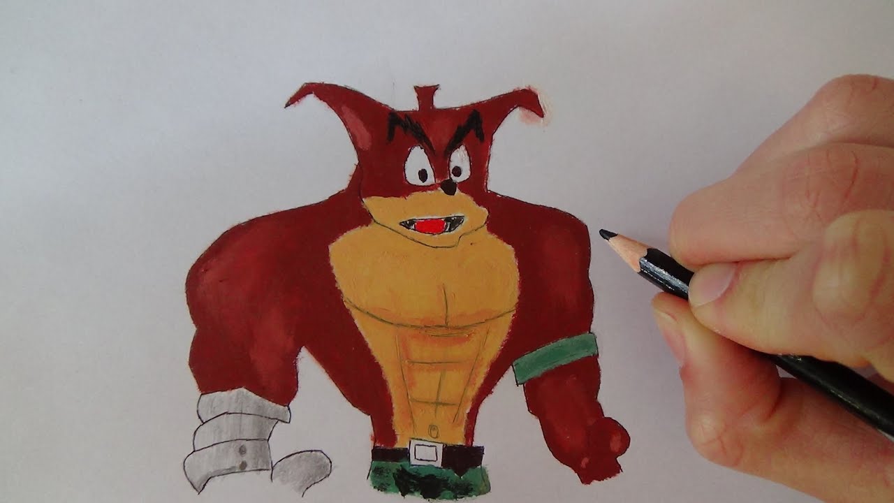DISEGNARE CRUNCH BANDICOOT crash / HOW TO DRAW CRUNCH BANDICOOT ...