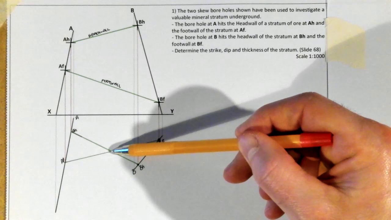 DCG Skew Bore Holes (Strike, Dip, Thickness) - YouTube