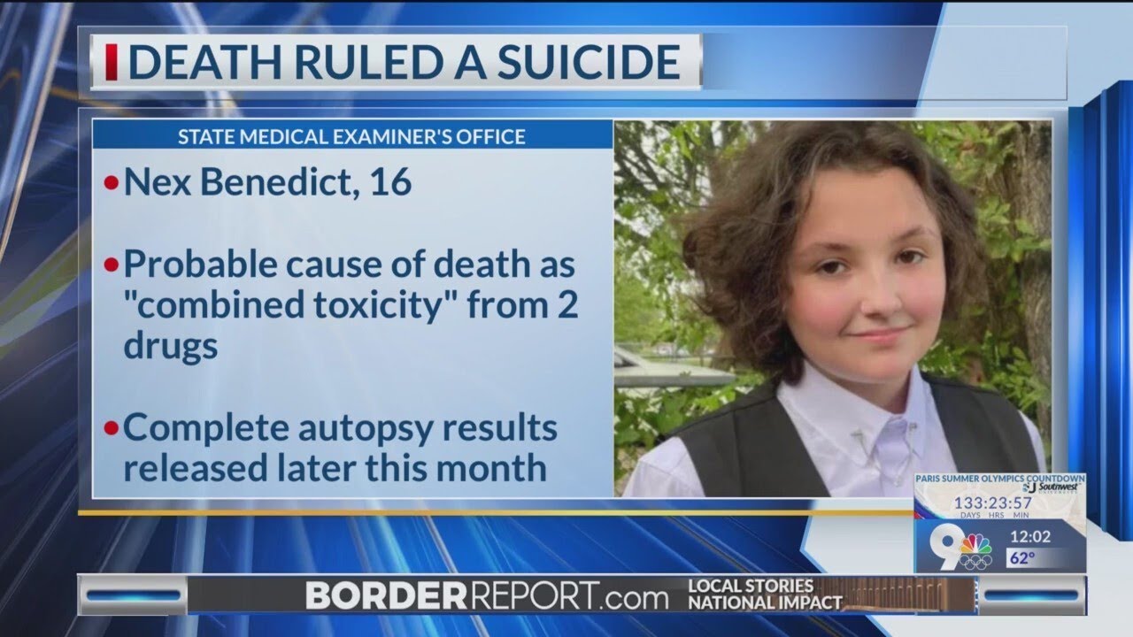 Death of teen Nex Benedict ruled as suicide, medical examiner says ...