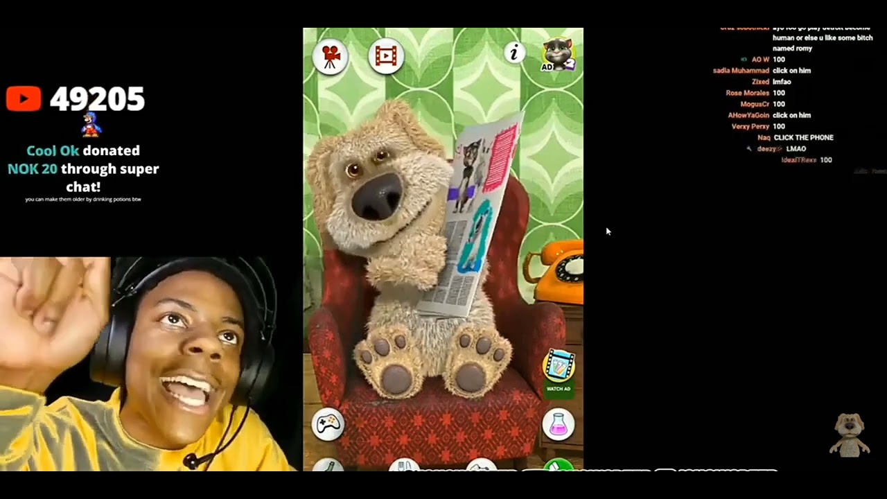 ishowspeed plays talking ben - YouTube