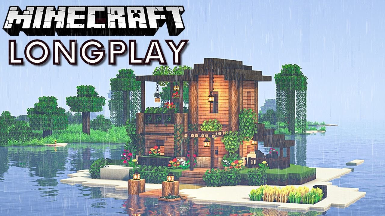 Cozy Island House Longplay | Minecraft Peaceful Rainy Longplay (No ...