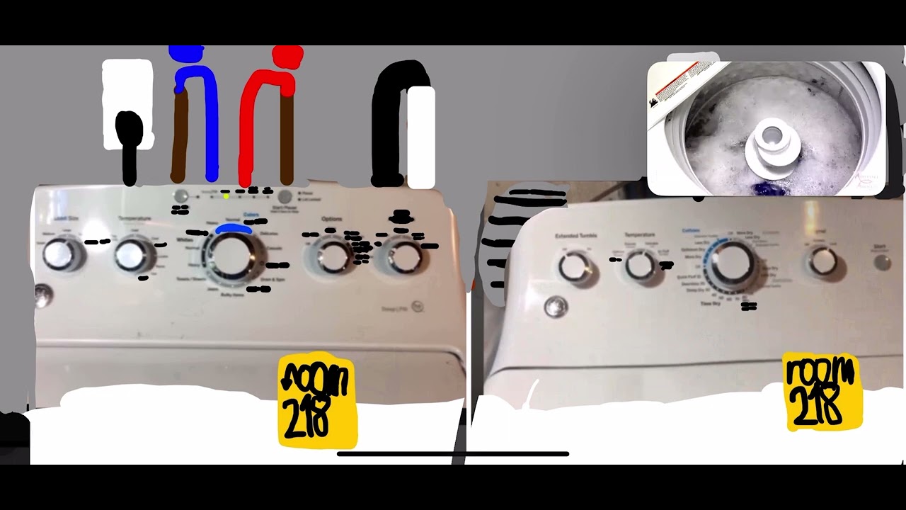 Room 218’s GE washer heavy duty cycle with no deap fill and rinse and ...