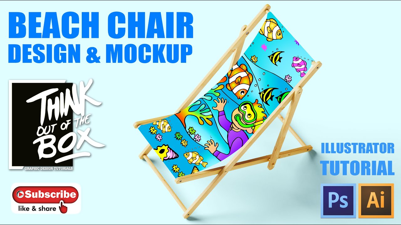 Beach Chair design and Mockup illustrator tutorial - YouTube