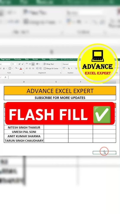 Flash Fill In Excel | Microsoft Excel | #shortfeed #excel #computer #shorts #youtube - YouTube