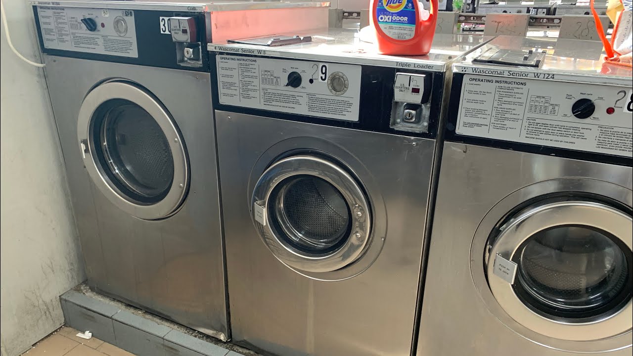 Laundromat day Episode 49 Wascomat Senior W124 Washer Hot wash cycle ...