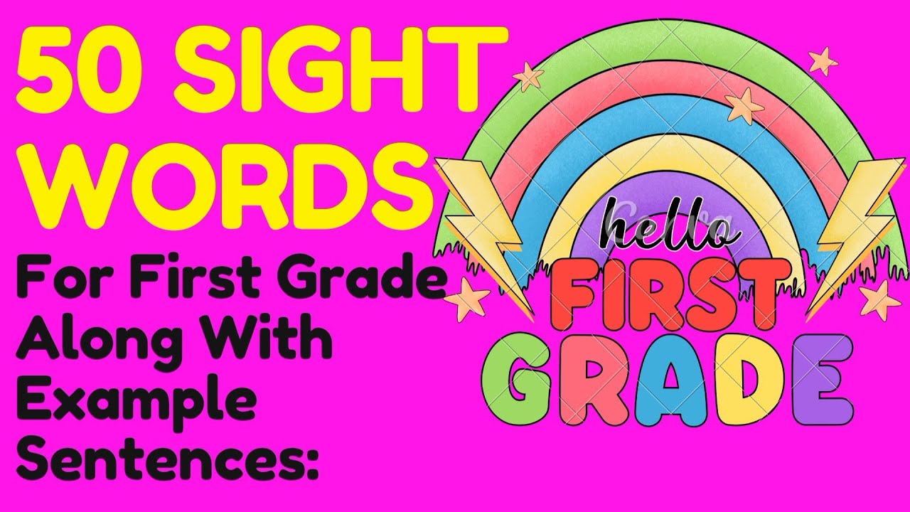 50 Sight Words For First Grade Along With Example Sentences | Professor ...
