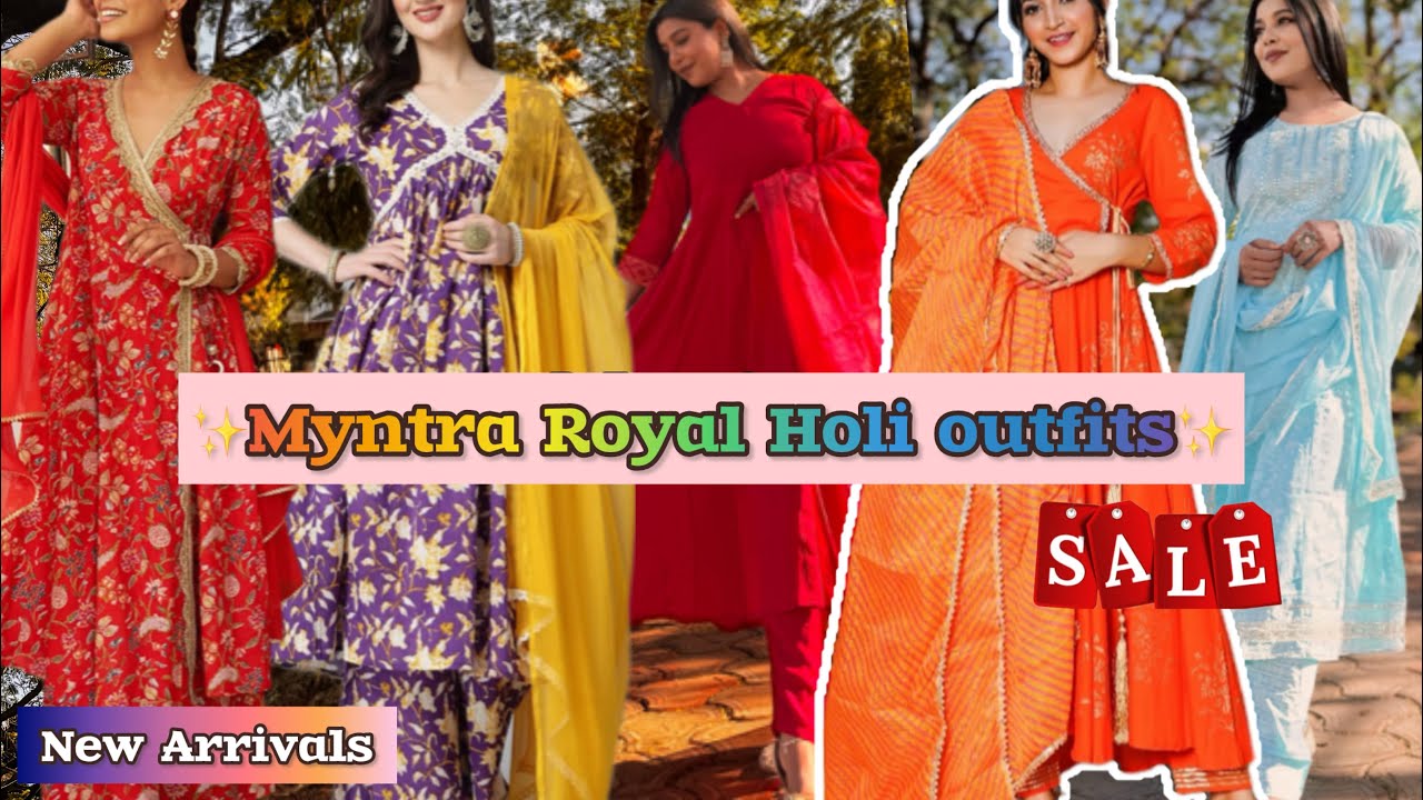 ROYAL 👸Holi ANARKALI Set from MYNTRA🔗|Anarkali kurta set Haul | Myntra ...