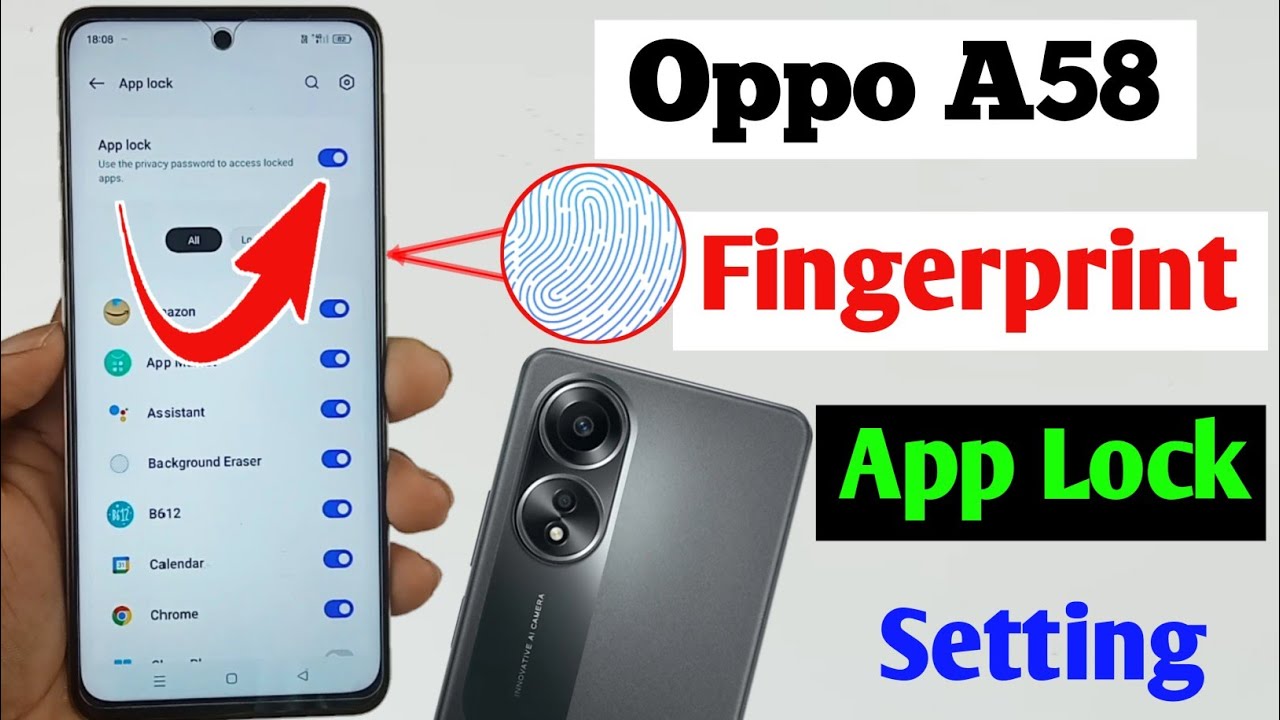 Oppo a58 fingerprint app lock setting / Oppo a58 app me fingerprint ...