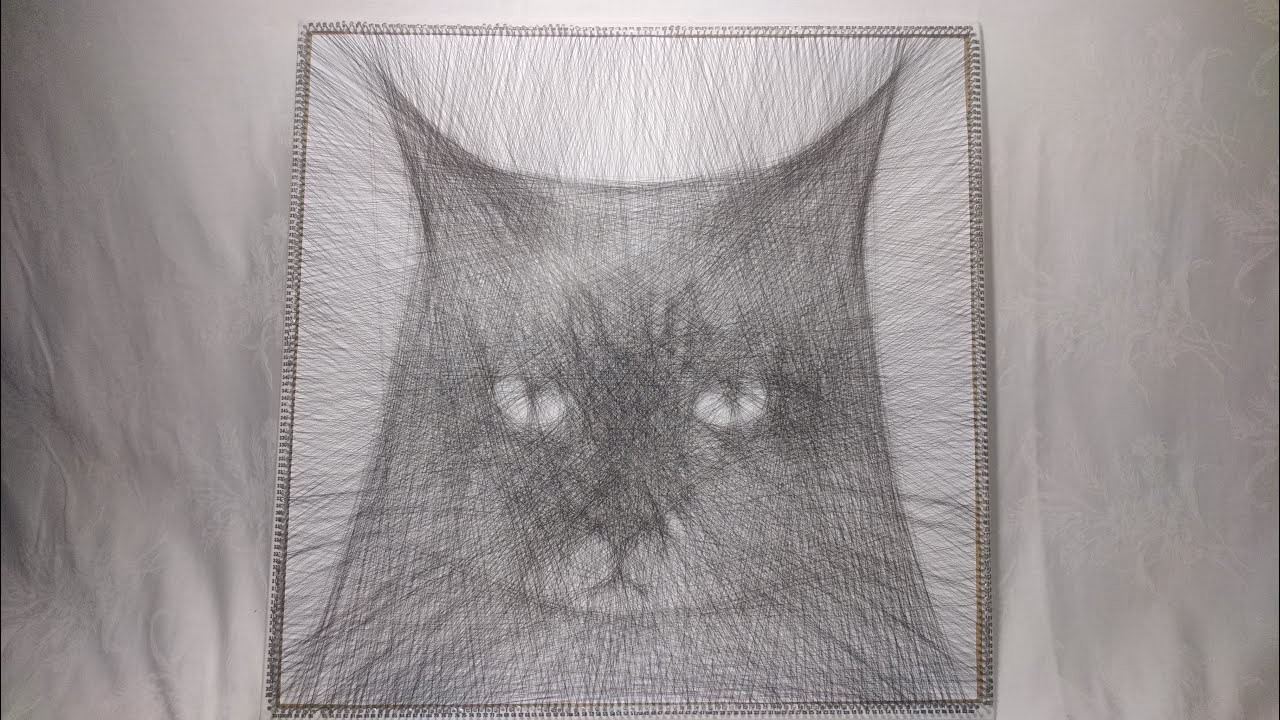 Cat | String-art Timelapse - YouTube