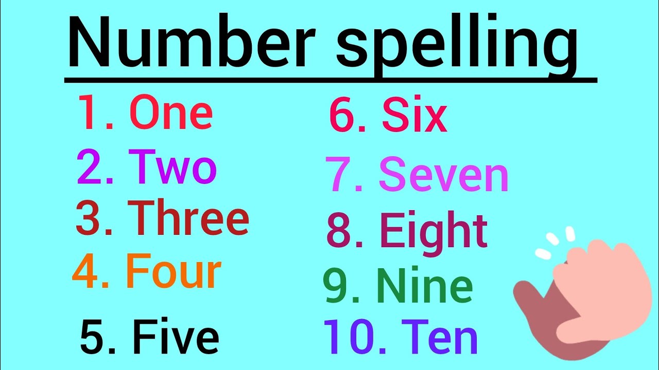 One to ten number spelling। One to ten number spelling for kids। number ...