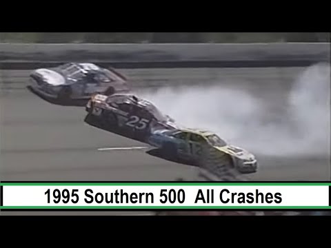 All NASCAR Crashes from the 1995 Mountain Dew Southern 500 - YouTube