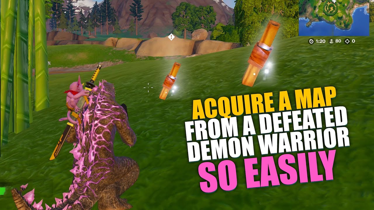 Acquire a Map from a defeated Demon Warrior - Fortnite - YouTube