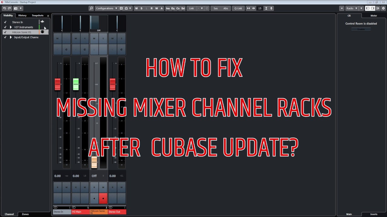 Cubase 10 | Mixer layout missing racks problem | SOLVED - YouTube