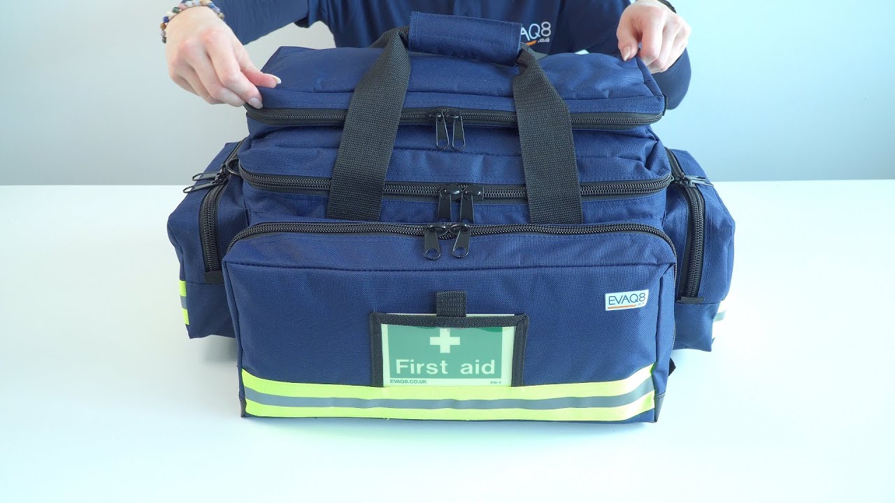 EVAQ8 First Aid Equipment Bag Blue - YouTube