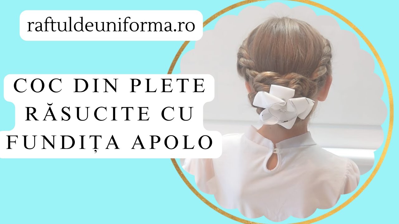Raftul de uniformă // Coafuri // Coc din plete răsucite cu funda Apolo ...