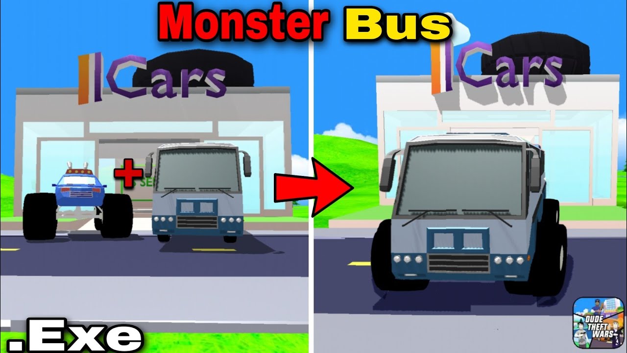 New Monster bus in dude theft wars | dude theft wars. exe | funny ...