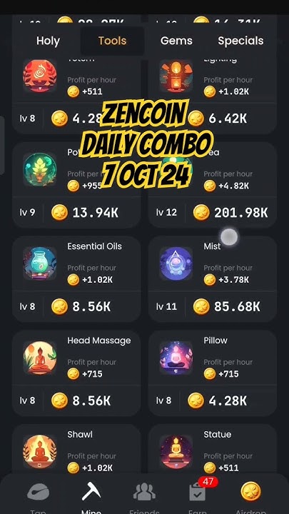 Zencoin daily combo 7 October 2024 #hamsterkombat #zencoindailycombo #zencoin #telegram #airdrop ...