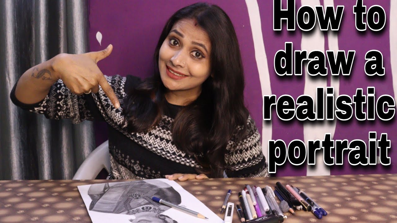 How to draw a realistic portrait || portrait details for beginners ...