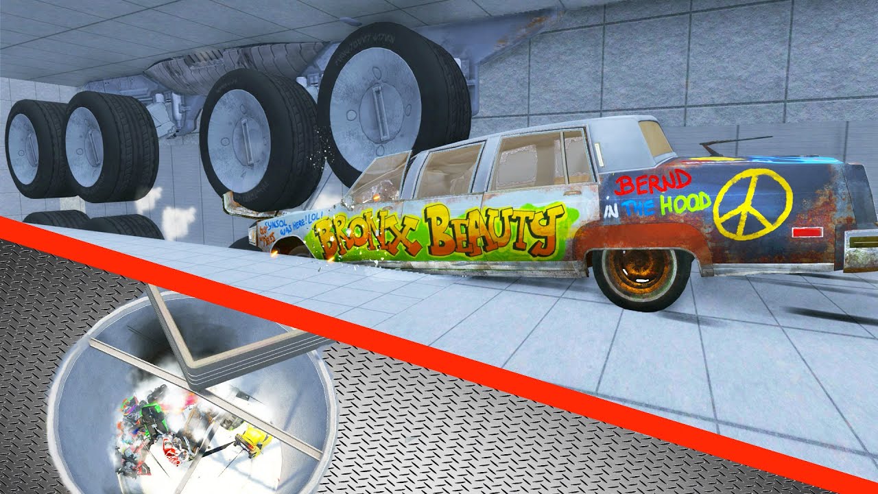 BeamNG DRIVE - Giant car recycling machine #9 - YouTube