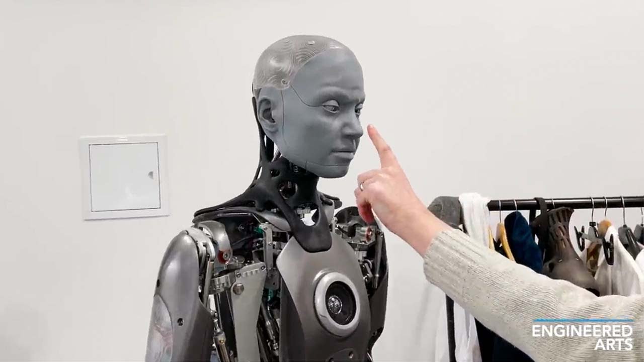 The Humanoid Robot 'Ameca' Reacts To a Nose Poke Like a Real Person ...
