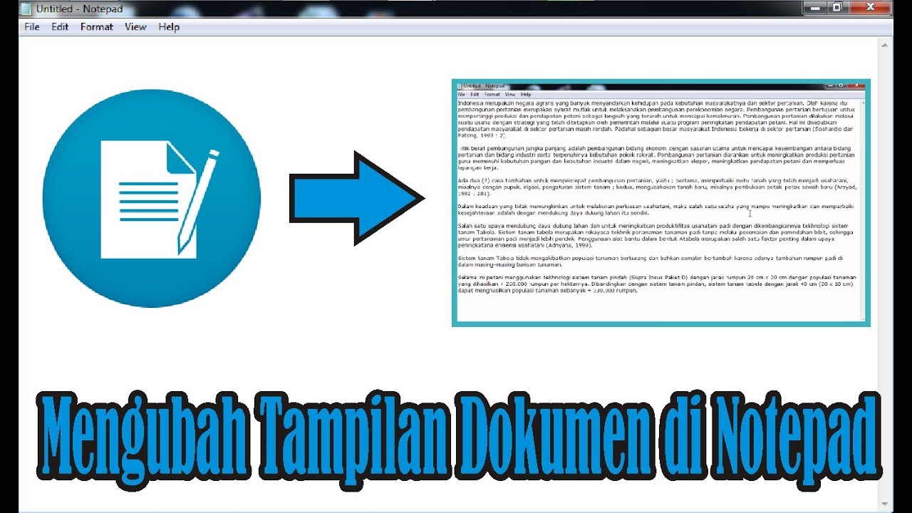 【Tutorial】 Cara Mengubah Format Tampilan Isi Dokumen di Notepad ...