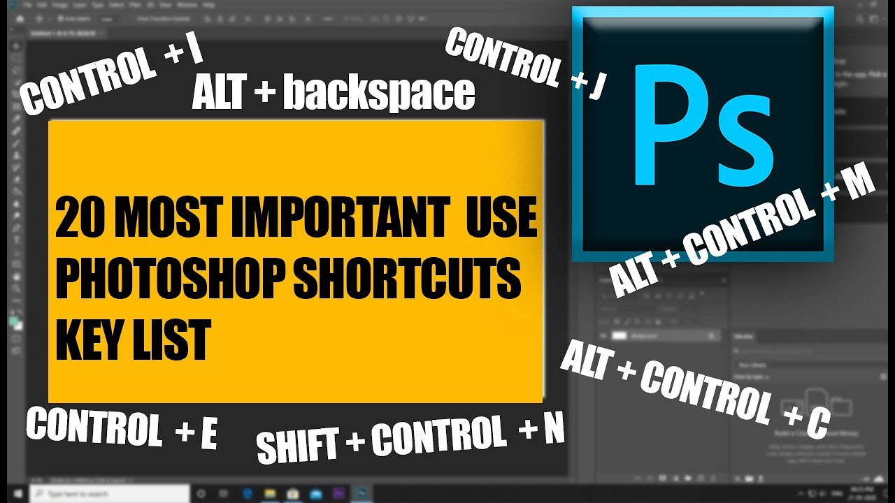 20 Most Important Photoshop Use Shortcuts Keys | Photoshop CC 2020 Full ...