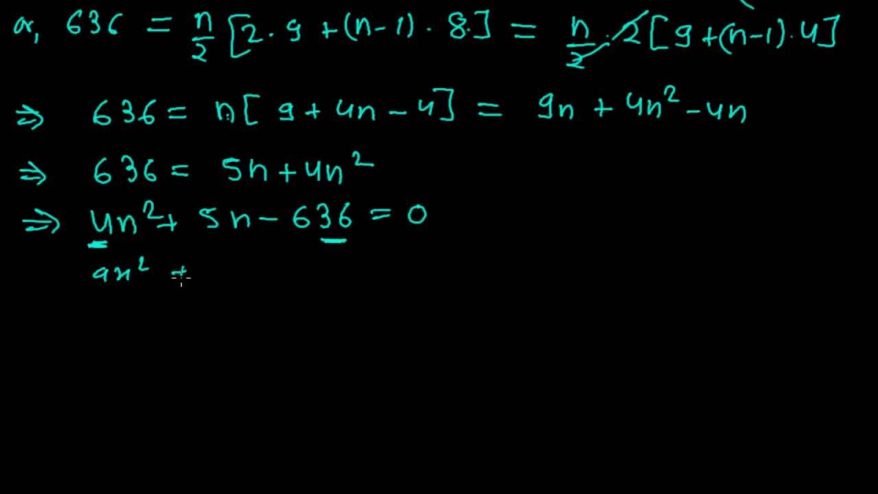 How To Find The Number Of Terms Of An Arithmetic Sequence From Sum Of N