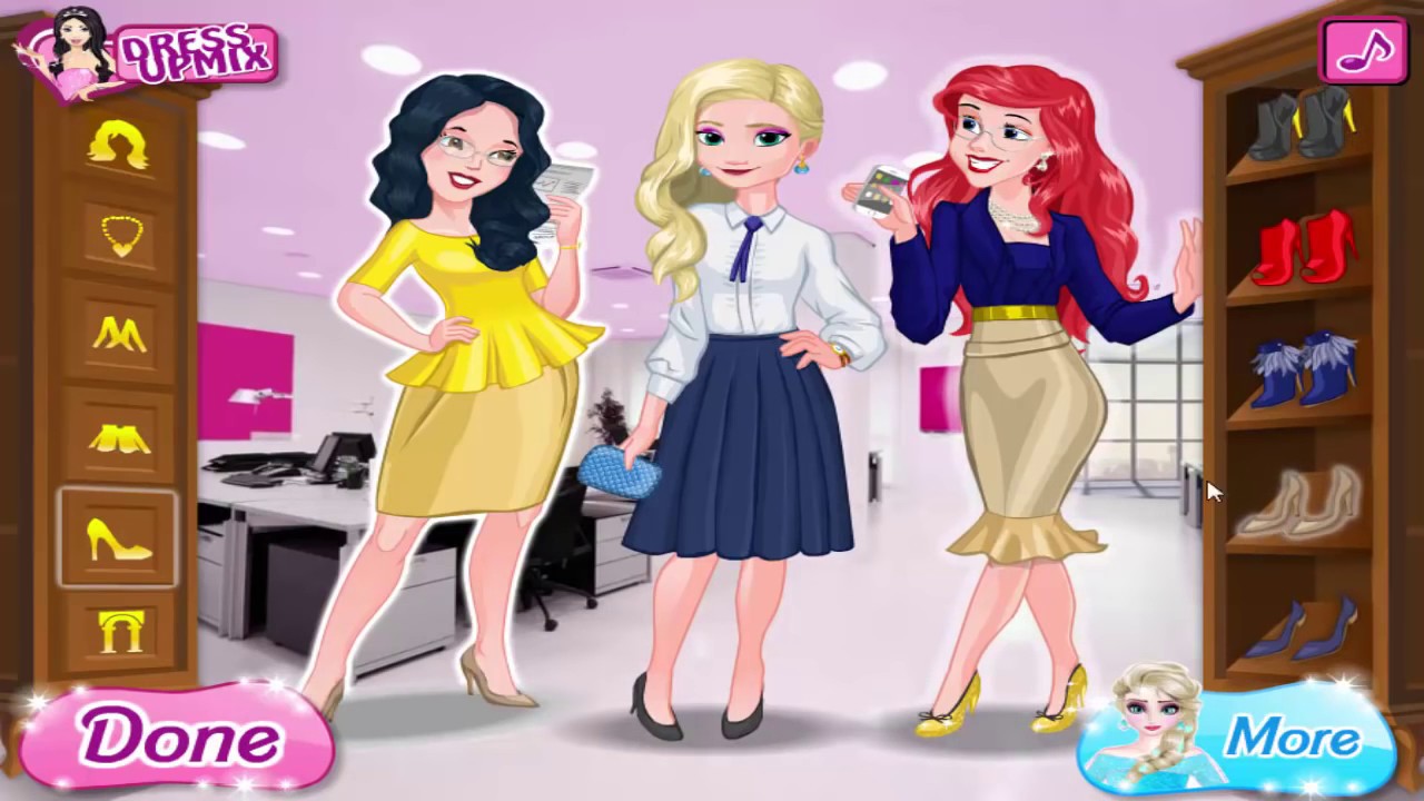 Disney Princess Job Interview Dress up games with Elsa, Snow White and ...