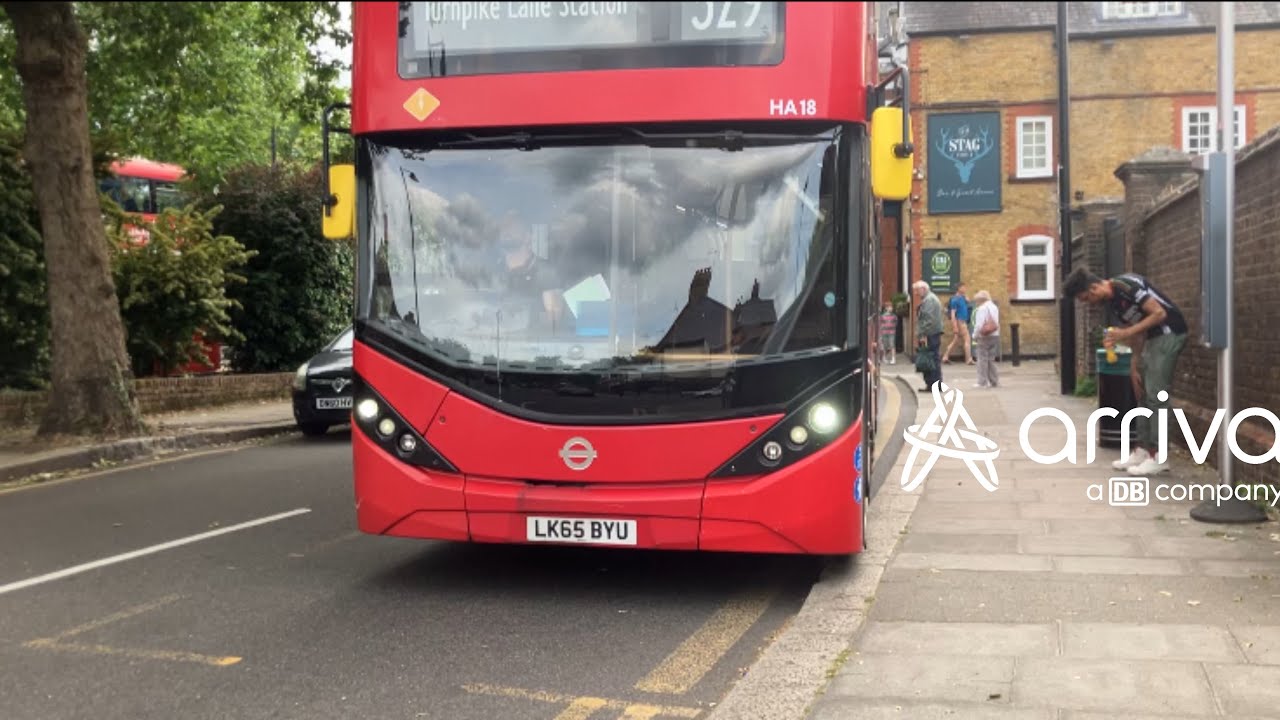 Journey on the Arriva London Enviro 400H City HA18 LK65BYU on bus route ...