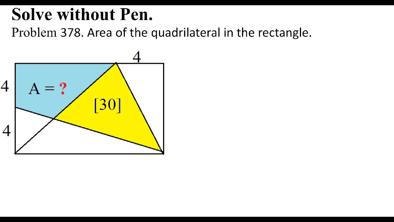 378. Area of the quadrilateral in the rectangle. - YouTube