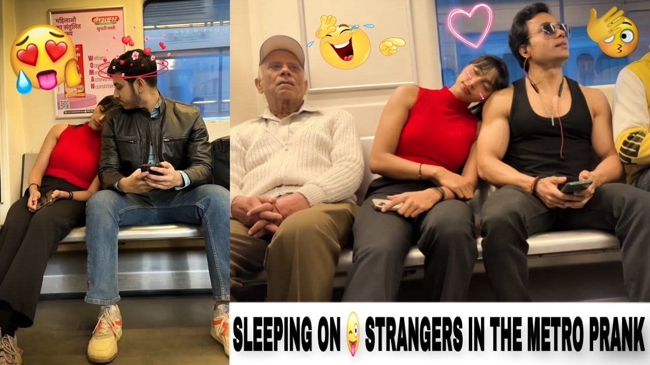 SLEEPING ON STRANGERS 😜 IN THE METRO PRANK || EPIC REACTIONS || Fit ...
