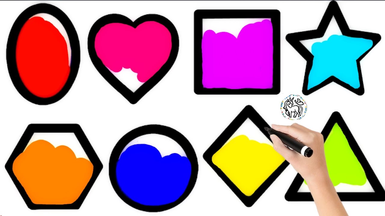 Shapes drawing activity learning video for Preschool kids & Toddlers , let's draw different ...