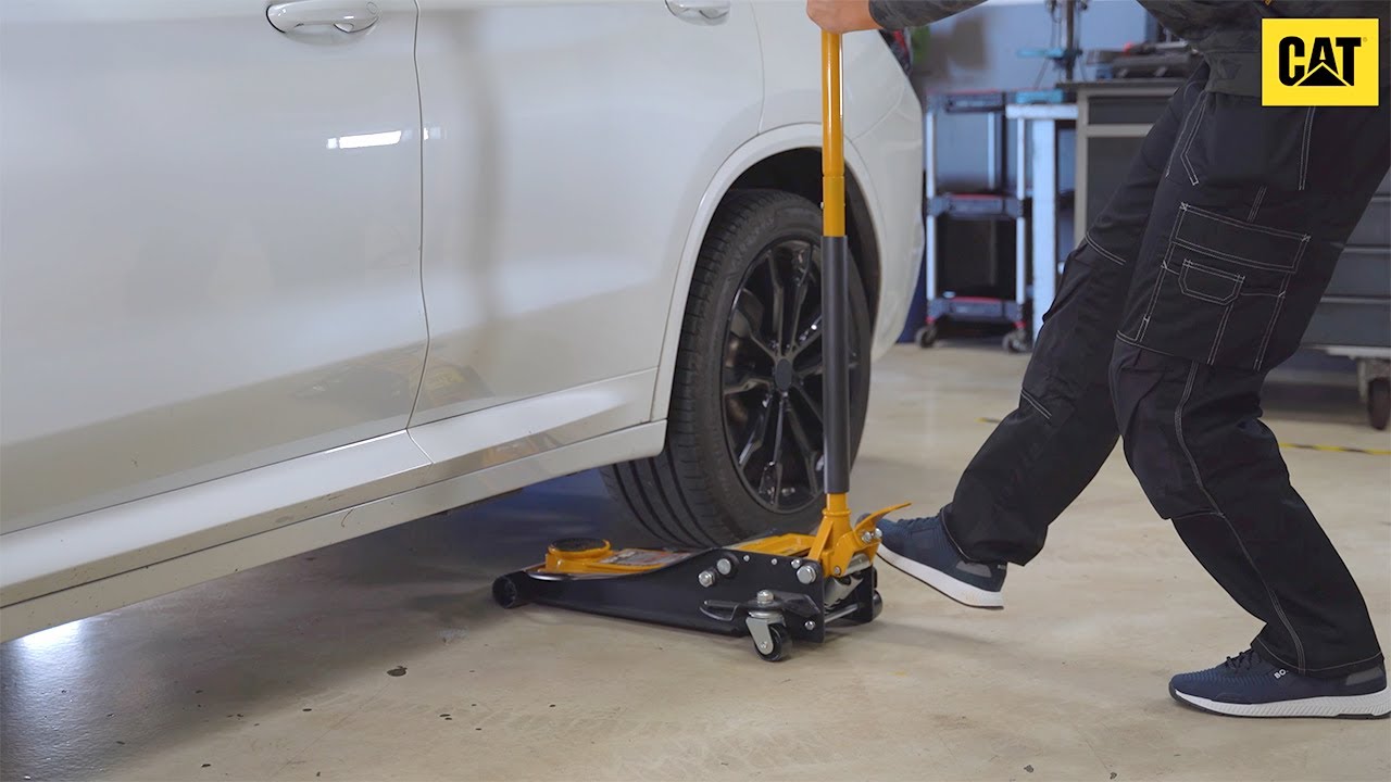 CAT 3 Ton Low Profile Trolley Jack and CAT Rolling Utility Seat with ...