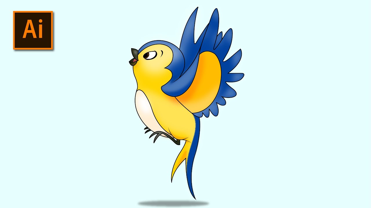 Create a Flying Bird in Illustrator | Bird Drawing | Adobe Illustrator ...