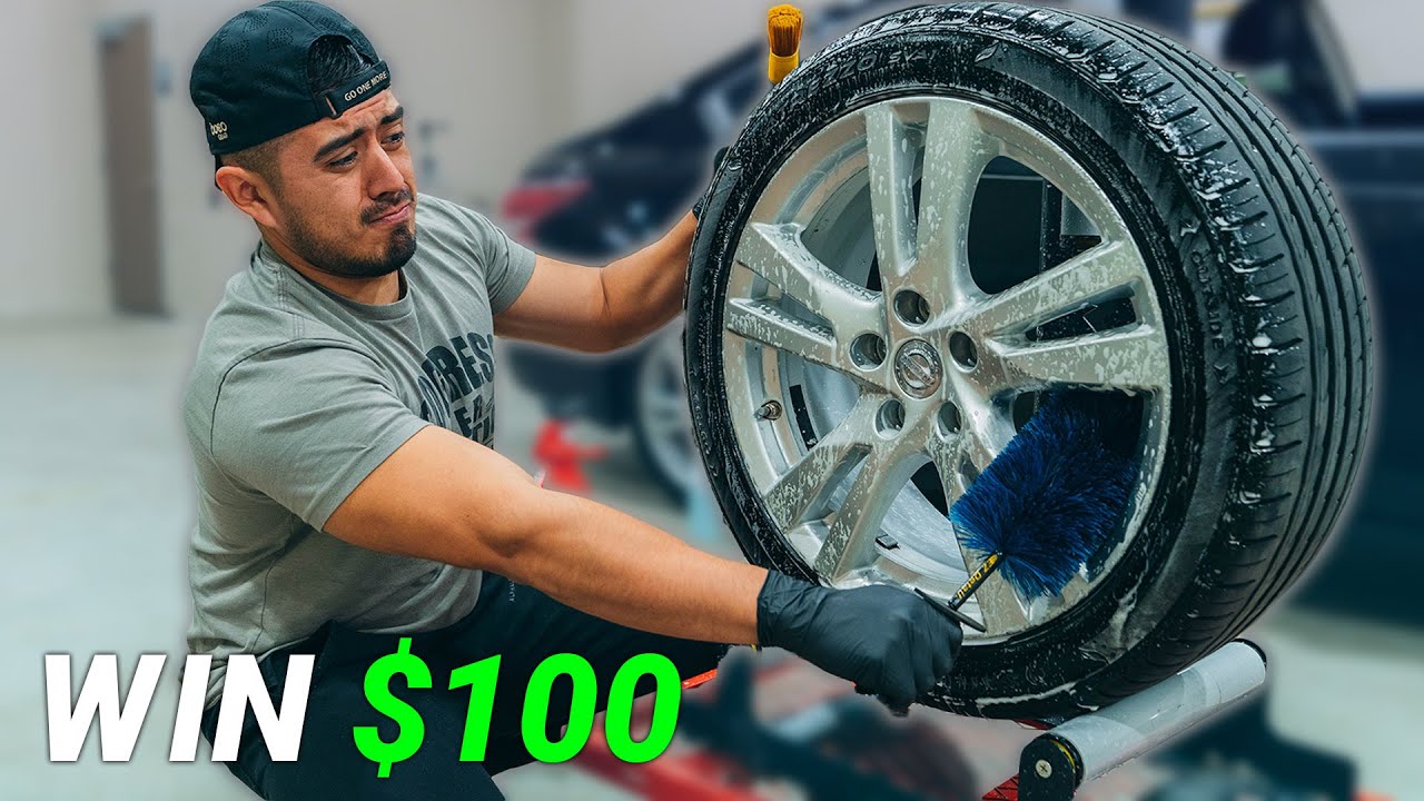 First To Clean This DIRTY Wheel, WINS $100 - YouTube