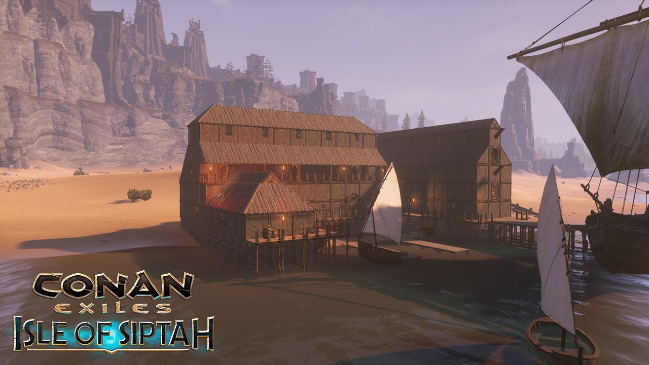 HOW TO BUILD A HARBOR TAVERN [SPEED BUILD] - CONAN EXILES - YouTube