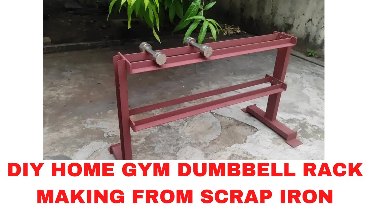 DIY Making of home GYM, Dumbbell rack making from scrap iron - YouTube