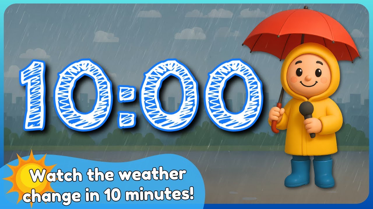 10 Minute Spring Timer with Piano Music for Classrooms & April Showers 🌧️ - YouTube