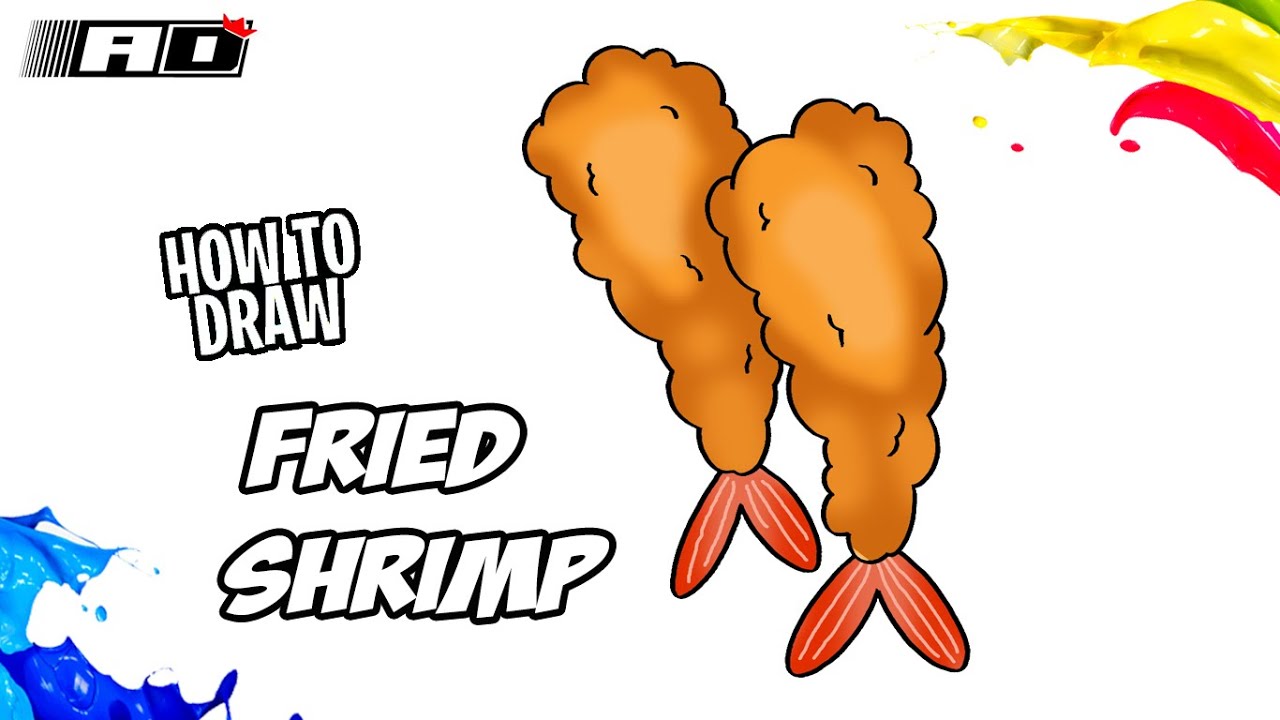 How to draw Fried Shrimp step by step - YouTube