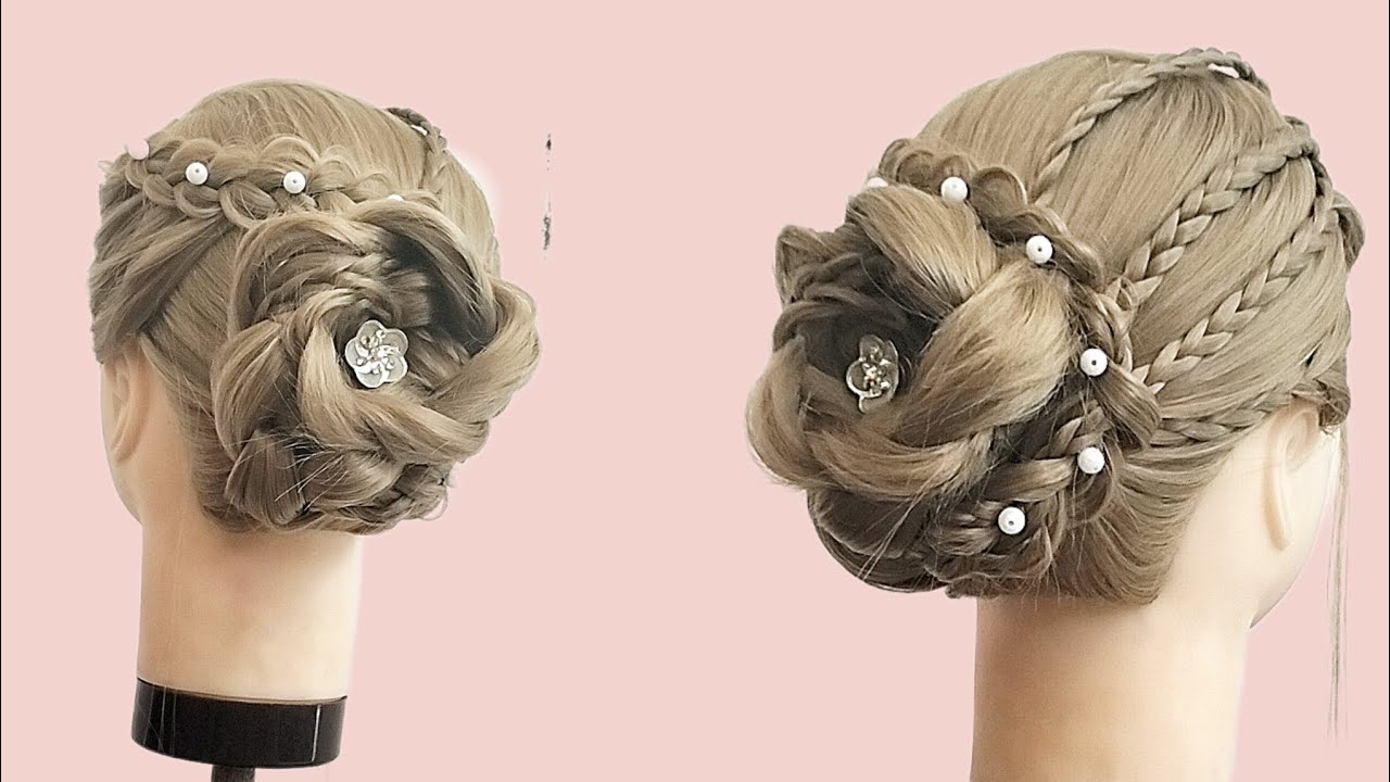 🌸🌸Easy And Unique Flower Braid Bun Hairstyle 🌸🌸 - YouTube