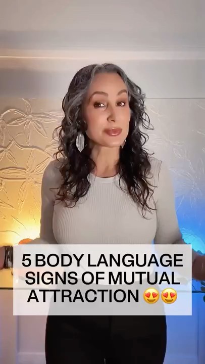 5 body language signs of mutual attraction #bodylanguage #charisma # ...