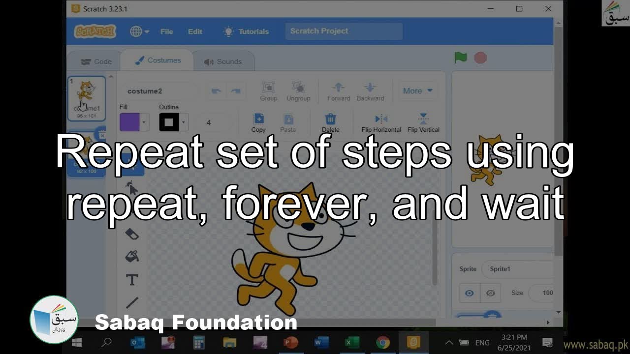 Repeat set of steps using repeat, forever, and wait, Computer Science ...